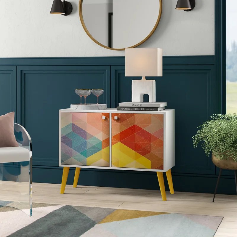 Multi-Coloured Console Cabinet - Cosy Habitat TT
