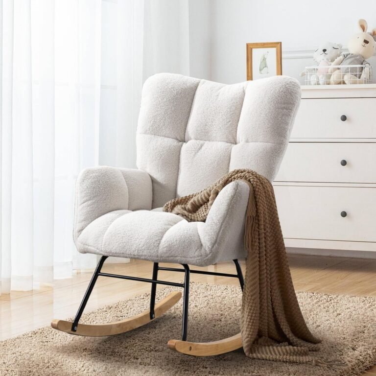 Modern Teddy Velvet Rocking Chair - Cosy Habitat TT